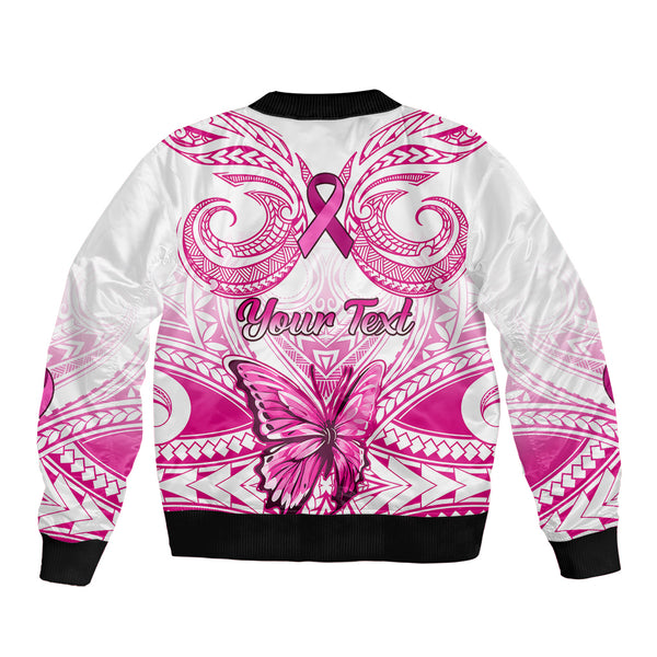 Personalised Pink Out Bomber Jacket Breast Cancer Awareness Polynesian ...