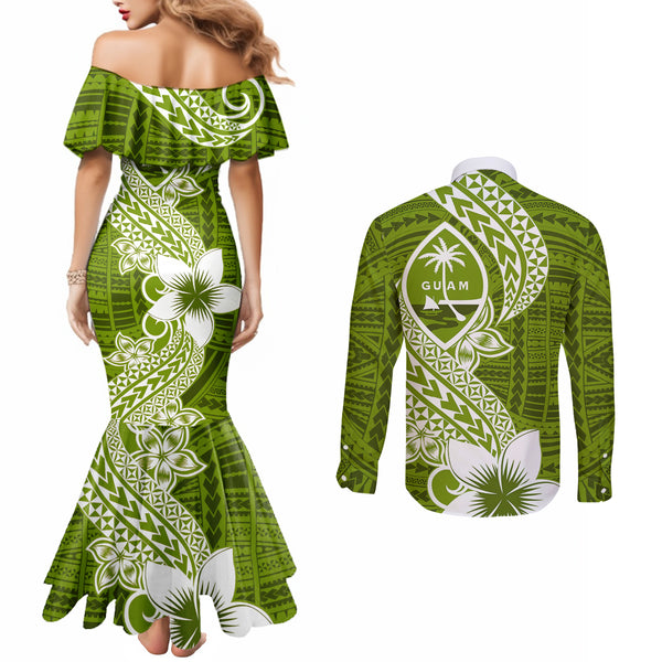 Hafa Adai Guam Couples Matching Mermaid Dress and Long Sleeve Button ...