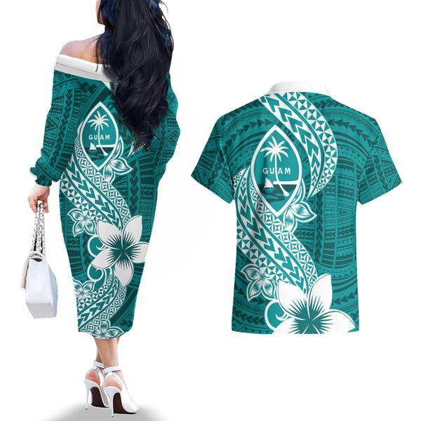 Hafa Adai Guam Couples Matching Off The Shoulder Long Sleeve Dress and ...