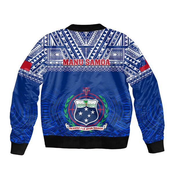 Samoa Rugby Sleeve Zip Bomber Jacket Manu Samoa Polynesian Tatoo ...