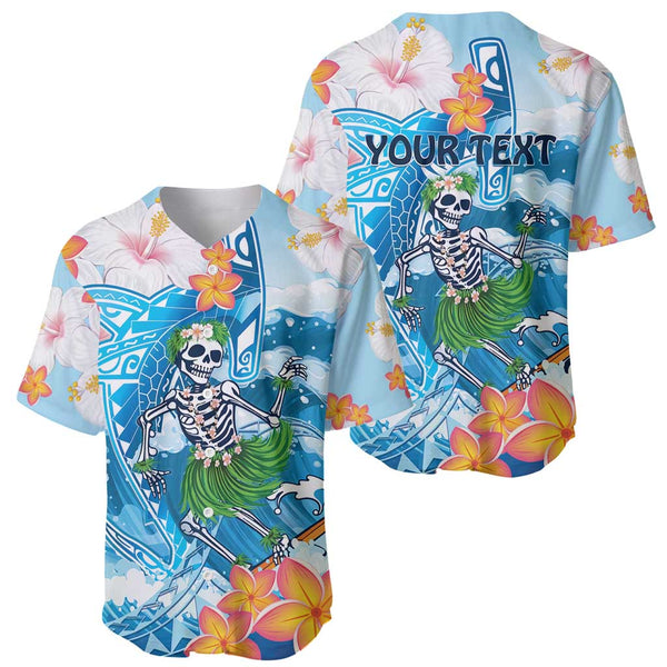 Personalized Hawaii Hula Girl Skeleton Dancing Baseball Jersey Hibiscus ...