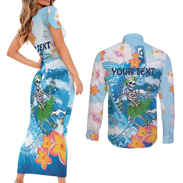 Personalized Hawaii Hula Girl Skeleton Dancing Couples Matching Short ...