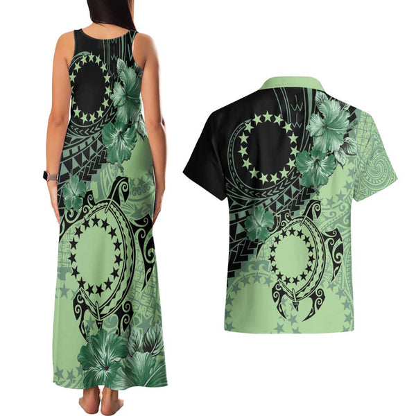 Cook Islands Turtle Couples Matching Tank Maxi Dress and Hawaiian Shirt ...