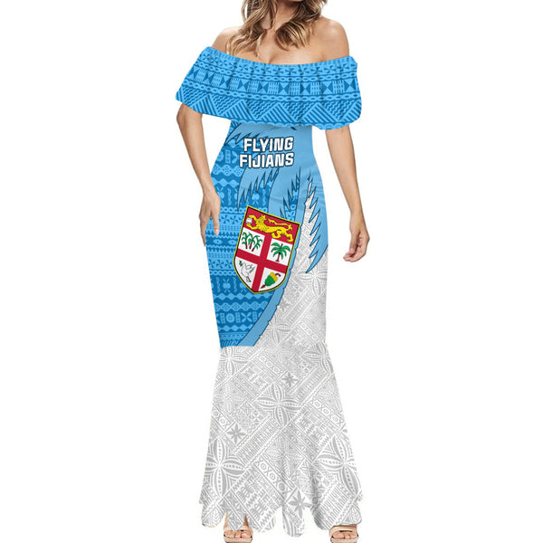 Fiji Rugby Mermaid Dress Come On Fijian Tapa Pattern LT01