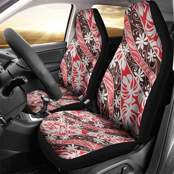 Uteute Tahiti Tiare Monstera Car Seat Cover Polynesian Pattern Curve ...