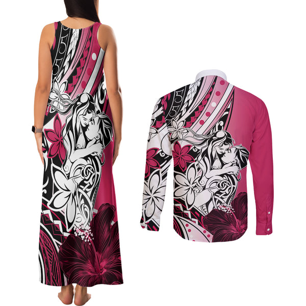 Polynesian Valentine Couples Matching Tank Maxi Dress and Long Sleeve ...