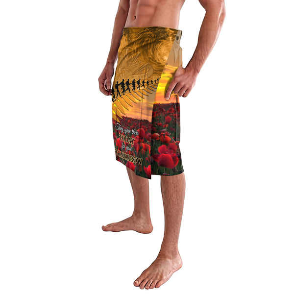 ANZAC Day 2024 Lavalava Silver Fern With A Trumpet Soldier LT01