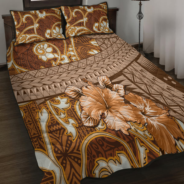 Fiji Masi Quilt Bed Set Bula Fijian Masi Tapa Vintage Style LT01