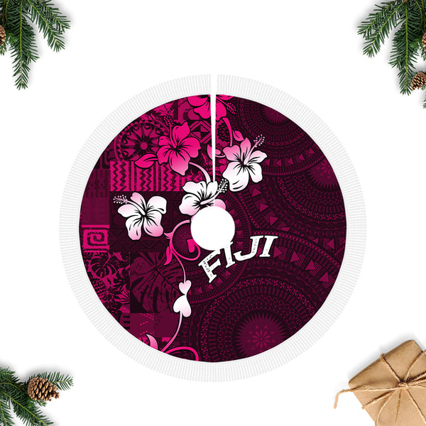Fiji Masi Tree Skirt Fijian Hibiscus Tapa Pink Version LT01