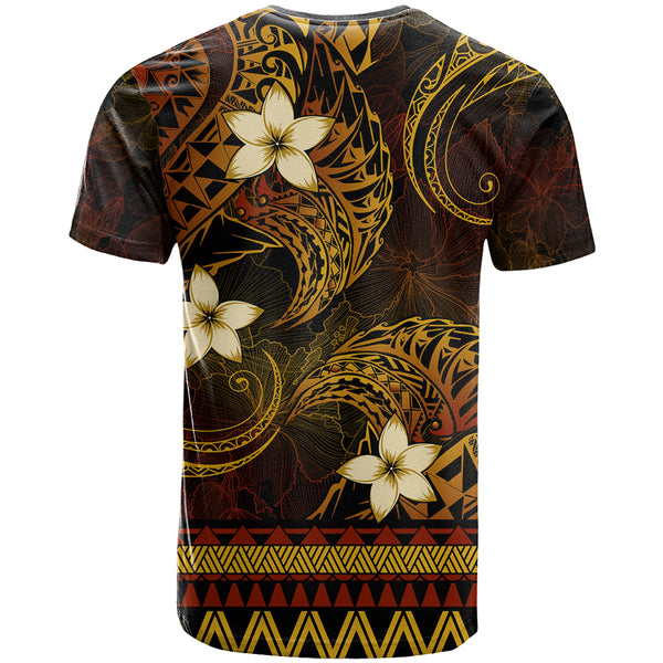 FSM Pohnpei State T Shirt Tribal Pattern Gold Version LT01