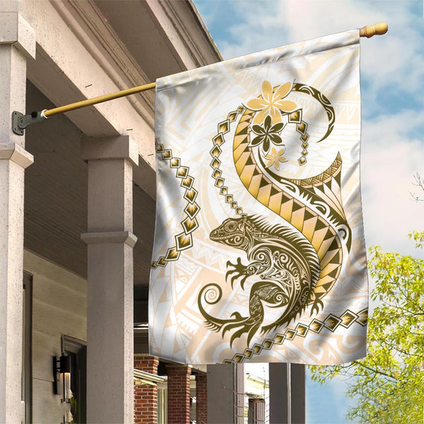 Gold Maori Tuatara Garden Flag Luxury Pastel Pattern LT01
