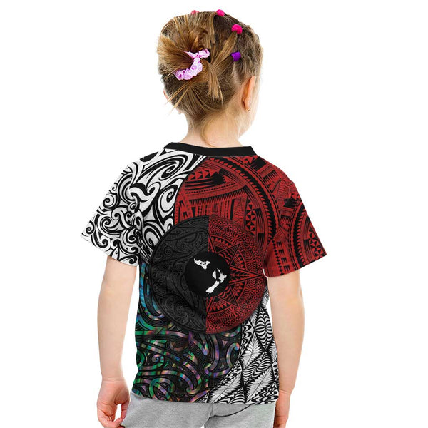 Tonga and New Zealand Together Kid T Shirt Tongan Kupesi Ngatu Tattoo ...