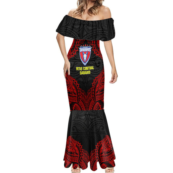 Vitis Central Dabaris Rugby Mermaid Dress Papua New Guinea Polynesian Tattoo LT03