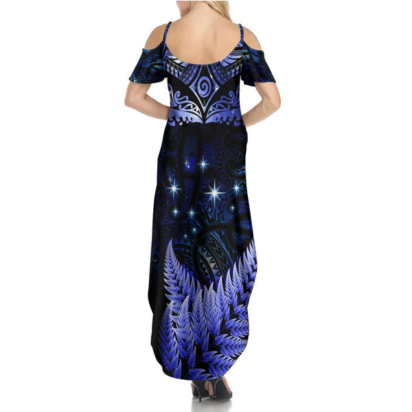 New Zealand Matariki Summer Maxi Dress Maori Pattern and Matariki Sky ...