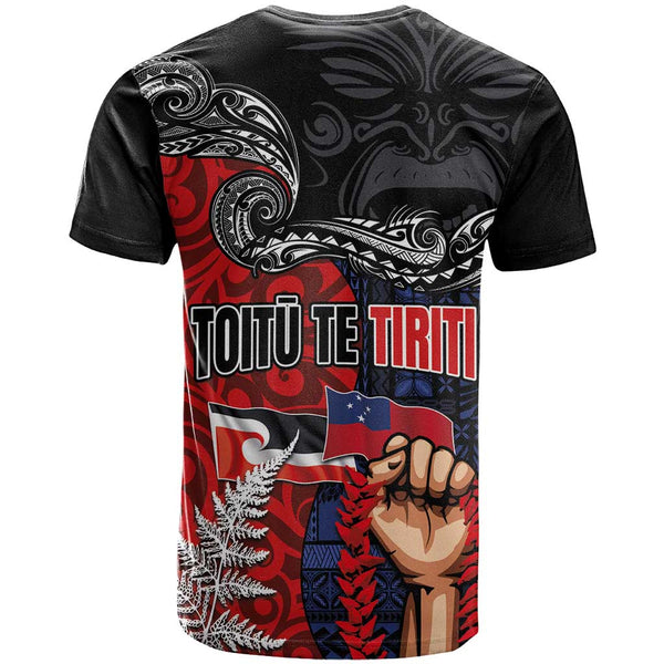 Aotearoa and Samoa Toitu Te Tiriti T Shirt Honour the Treaty - Te ...