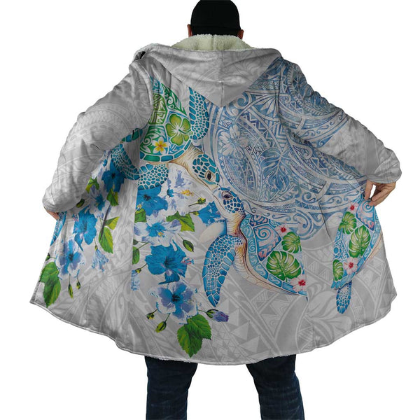Hawaiian Couple Turtles Honi Cloak Polynesian Art Motifs and Hibiscus ...