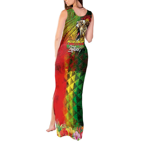 Hawaiian Reggae Tank Maxi Dress Jawaiian One Love-Tribal Tatoos and ...