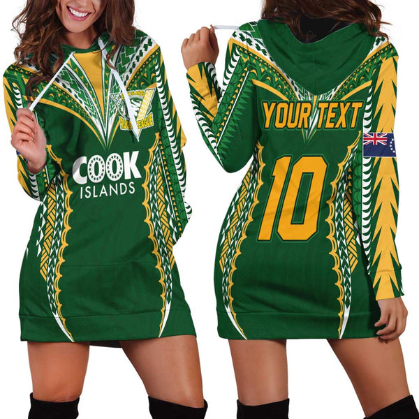 Custom Cook Islands Rugby League Hoodie Dress Tatau Tribal Pattern ...