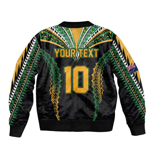 Custom Cook Islands Rugby League Bomber Jacket Tatau Tribal Pattern ...