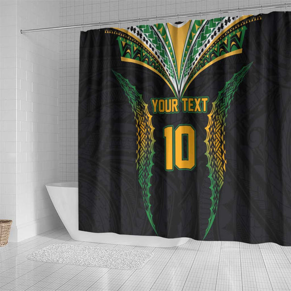 Custom Cook Islands Rugby League Shower Curtain Tatau Tribal Pattern ...