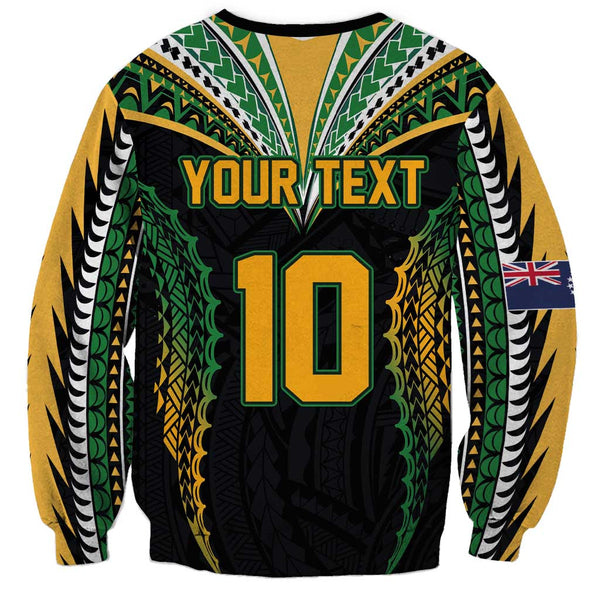 Custom Cook Islands Rugby League Sweatshirt Tatau Tribal Pattern ...