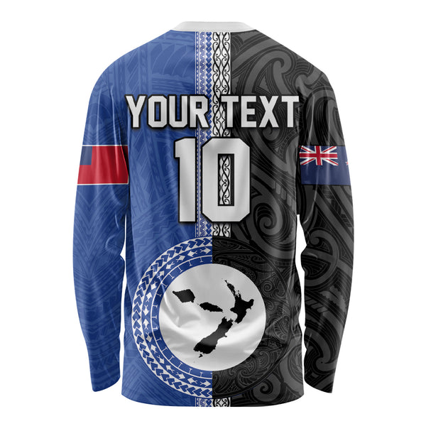 Custom Samoa and New Zealand Rugby Long Sleeve Shirt Teuila Samoan and ...