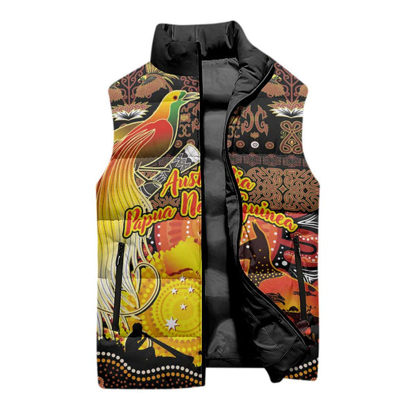 Personalized Australia and Papua New Guinea Together Sleeveless Puffer ...