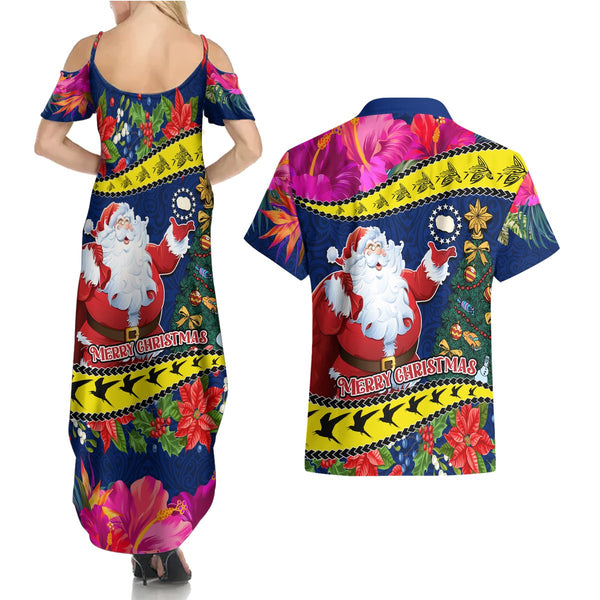 Cook Island Christmas Couples Matching Summer Maxi Dress and Hawaiian ...