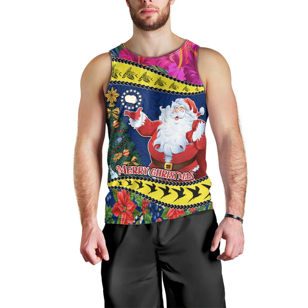 Cook Island Christmas Men Tank Top Santa Claus Mix Maroro and Kakaia ...