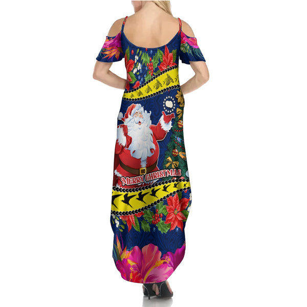 Cook Island Christmas Summer Maxi Dress Santa Claus Mix Maroro and ...