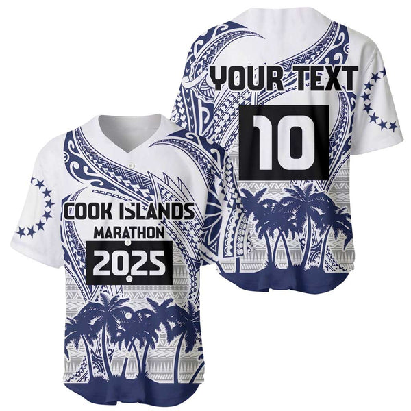Cook Islands Marathon 2025-Pursuit in Paradise Baseball Jersey Blue ...