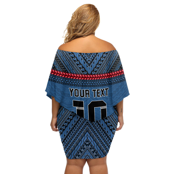 Custom Toa Samoa Rugby Off Shoulder Short Dress Samoan Warrior Ula Fala ...