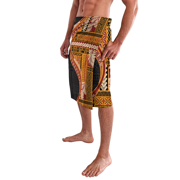 Samoa Siapo Motif and Tapa Pattern Half Style Lavalava Yellow Color LT03
