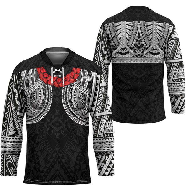 Samoan Traditional Art Tattoos Hockey Jersey Tatau Tribal Motifs with ...