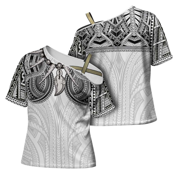 Samoan Traditional Art Tattoos Cross Shoulder Shirt Tatau Tribal Motifs ...