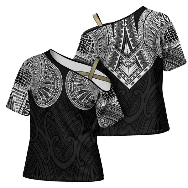 Samoan Traditional Art Tattoos Cross Shoulder Shirt Tatau Roman Reigns ...