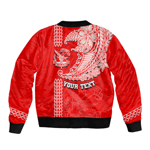 Hawaii Kalani High School Sleeve Zip Bomber Jacket Tribal Kakau Pattern ...