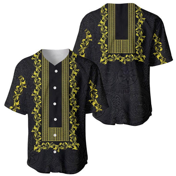 Philippines Polynesian Floral Pattern Baseball Jersey With Barong ...