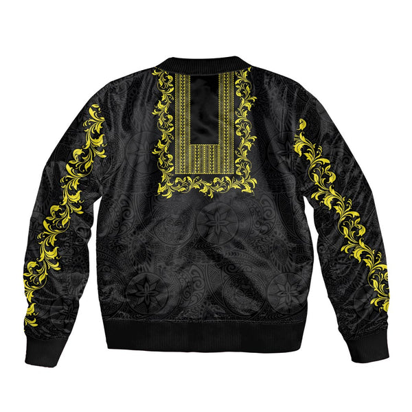 Philippines Polynesian Floral Pattern Bomber Jacket With Barong Tagalog ...