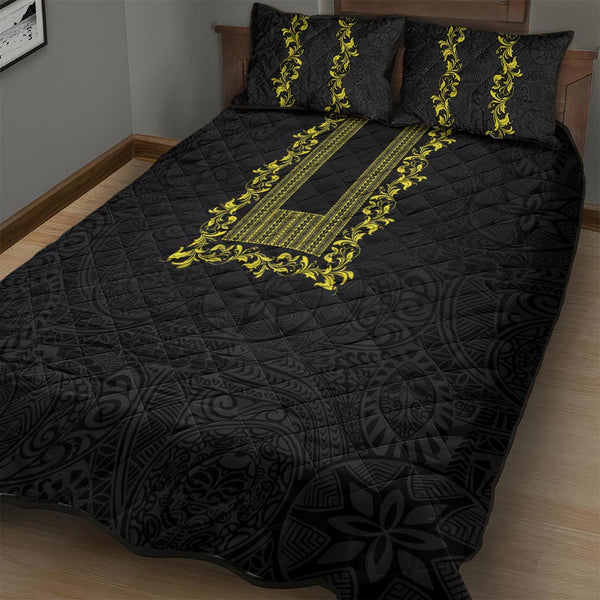 Philippines Polynesian Floral Pattern Quilt Bed Set With Barong Tagalog ...