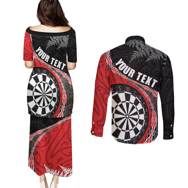 Personalised New Zealand Darts Couples Matching Puletasi and Long ...