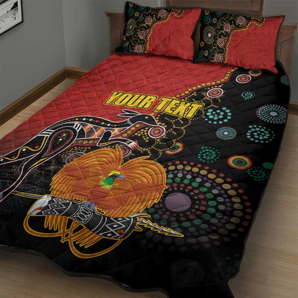 Personalised Papua New Guinea and Australia Together Quilt Bed Set Bird ...