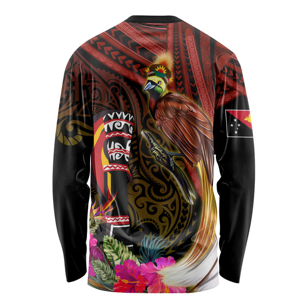 Papua New Guinea Bird-of-Paradise Long Sleeve Shirt Hibiscus and Kundu ...