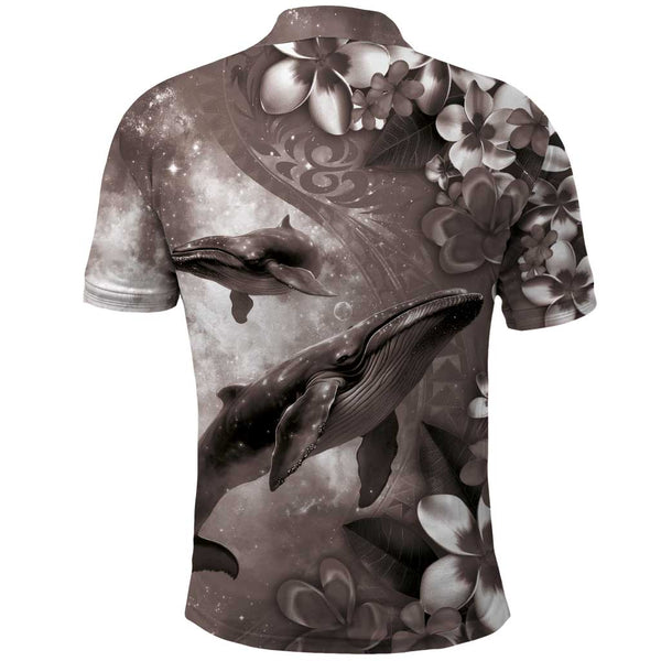 Hawaiian Lei Day Plumeria Humpback Whales Polo Shirt Polynesian Art ...