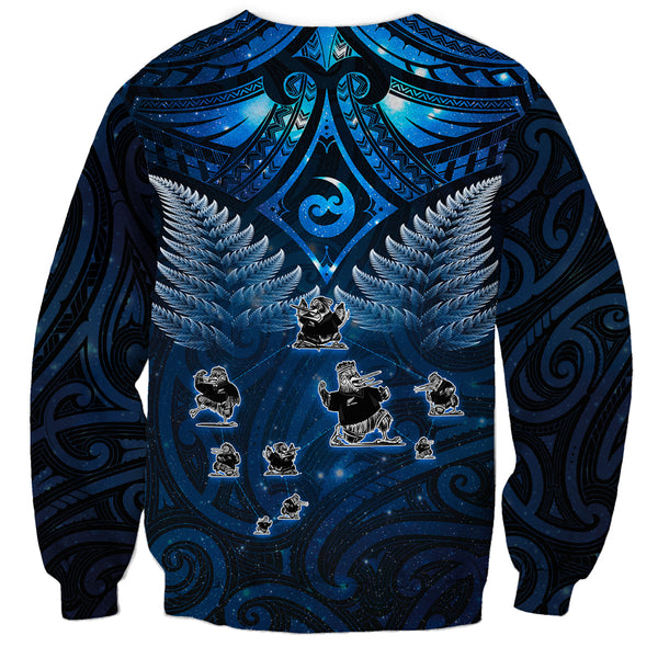 New Zealand Matariki Sweatshirt Maori Pattern and Kiwi Bird Haka Dance ...