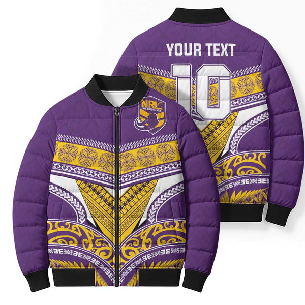 Custom Rugby Niue Bomber Puffer Jacket Hiapo Tribal Heritage Tattoos ...