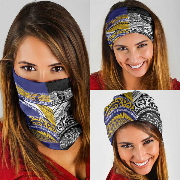 Rugby Niue and Aotearoa Neck Gaiter Hiapo with Maori Moko Tribal ...