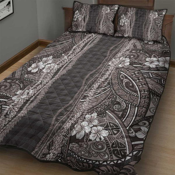 Hawaiian Art Flower Tribal with Lei Quilt Bed Set Palaka Pattern ...