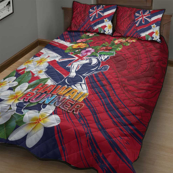 Hawaii Runner-Kakau Art with Lei and Plumeria Quilt Bed Set LT03