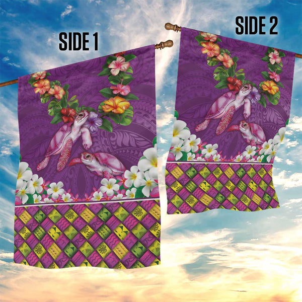 Hawaiian Lei Turtle and Plumeria Garden Flag Polynerian Art Tattoo ...